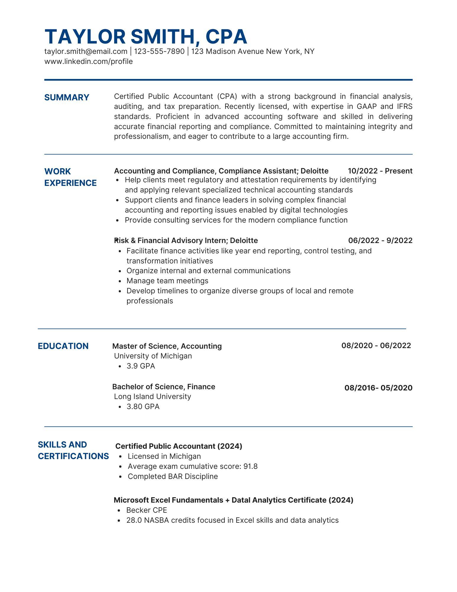 How to Write a CPA Resume | Becker